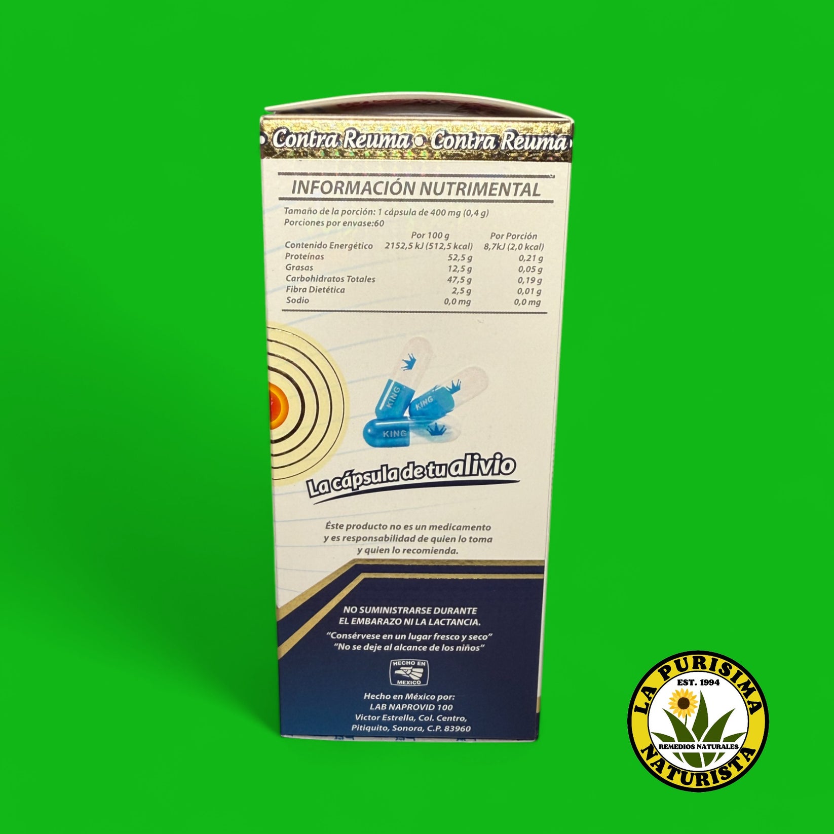 CONTRA REUMAS 100 CAPSULAS – LA PURISIMA NATURISTA