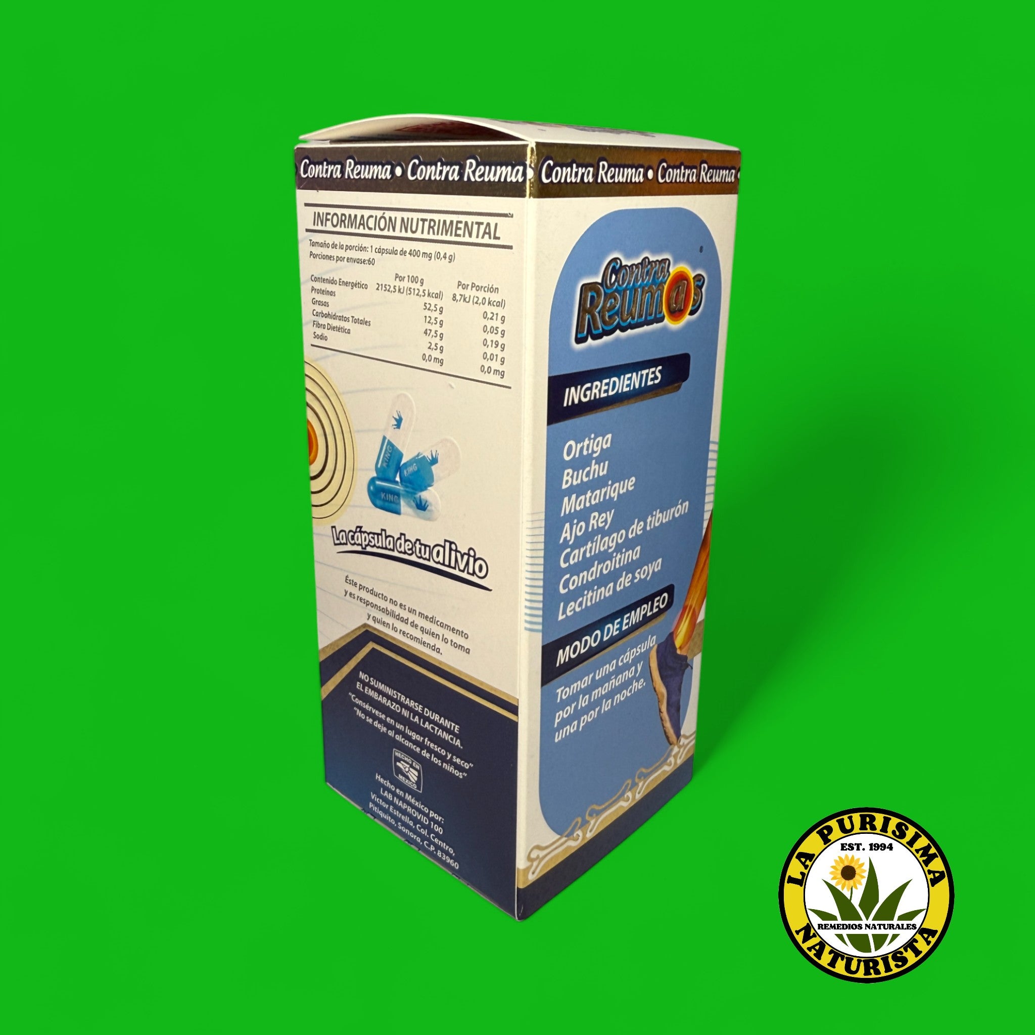CONTRA REUMAS 100 CAPSULAS – LA PURISIMA NATURISTA