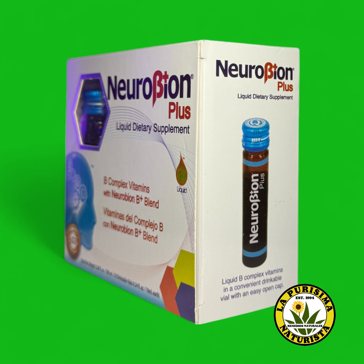 NEU -RO BION +PLUS COMPLEJO B 10 VIALES BEBIBLES – LA PURISIMA NATURISTA